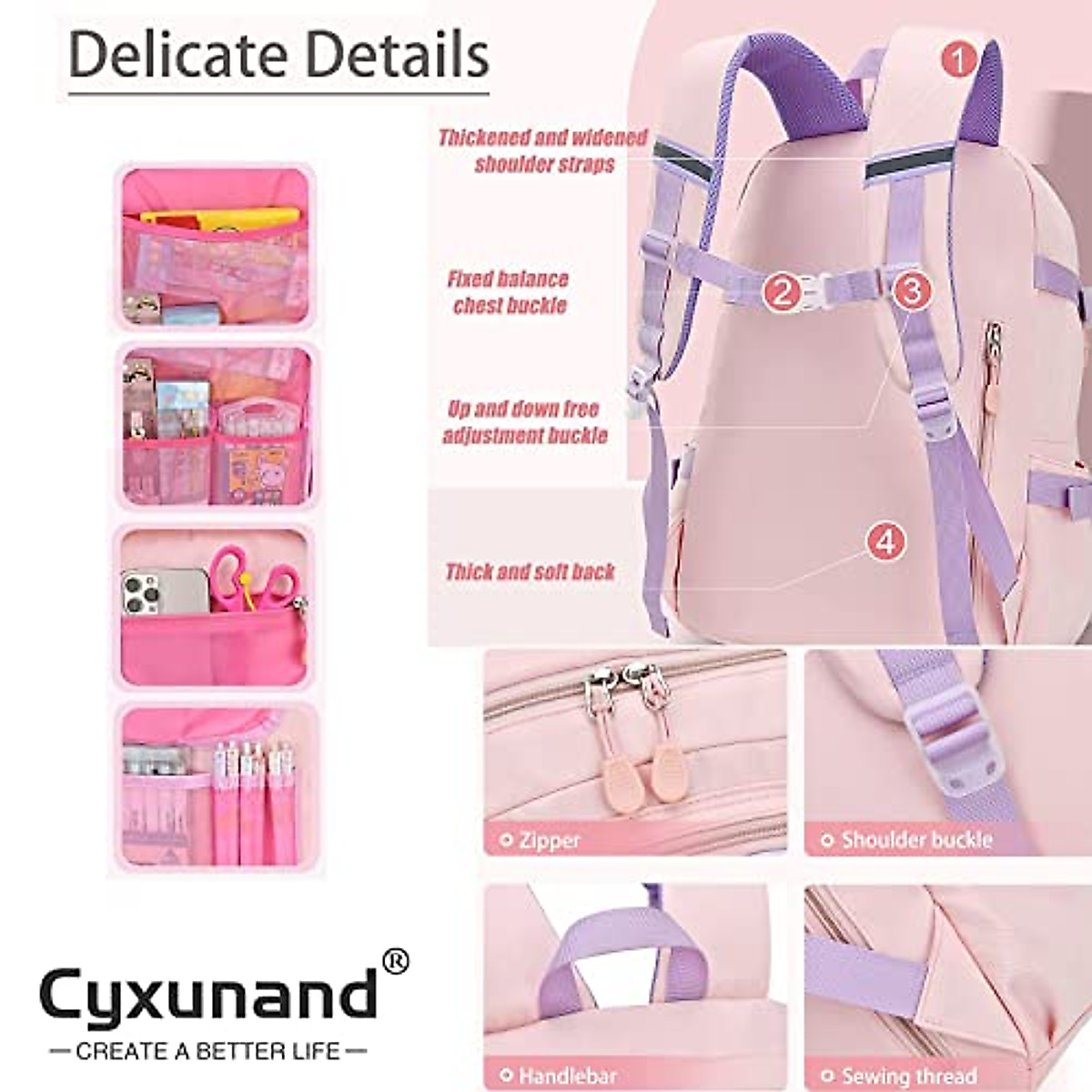 Cute Bunny Backpack Plus,180°Open School Bookbag Backpacks for Girls Boys Teen,Kawaii Large Capacity Travel Bags Laptop