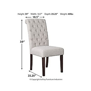 Signature Design by Ashley Adinton Classic Upholstered Dining Chair, 2 Count, Light Gray