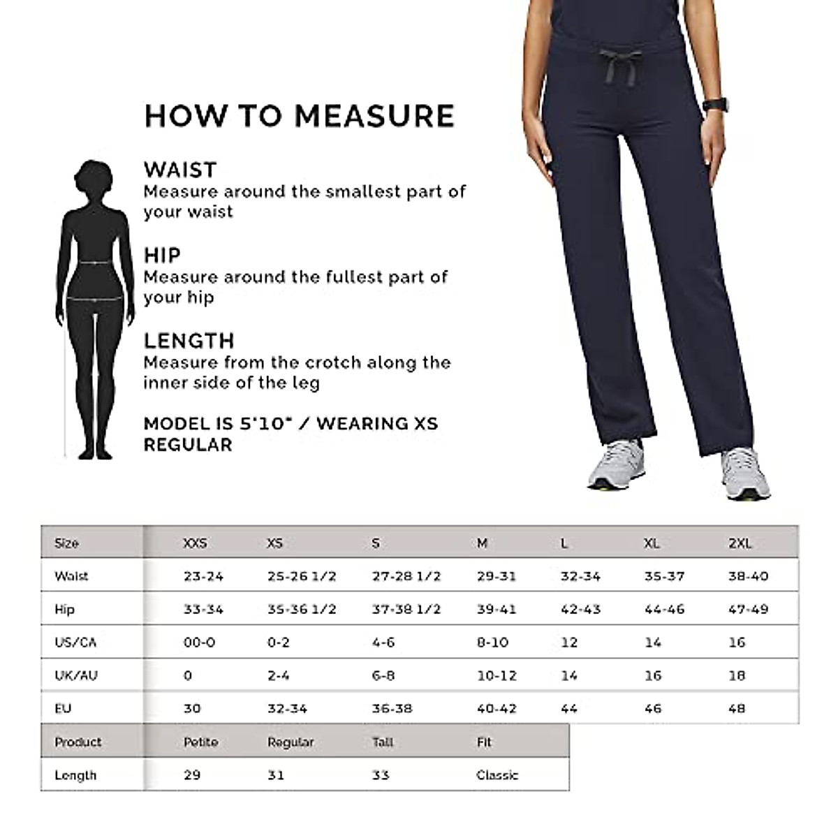 FIGS Livingston Basic Scrub Pants for Women – Navy Blue, L