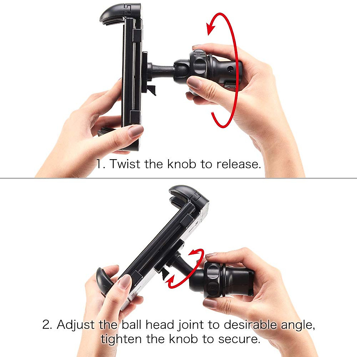 iKross Universal Car Tablet Mount Holder Headrest Backseat Extendable Mount Compatible with Apple iPad, iPhone, Tablet, Smartphone, Nintendo Switch with Dual Adjustable Positions