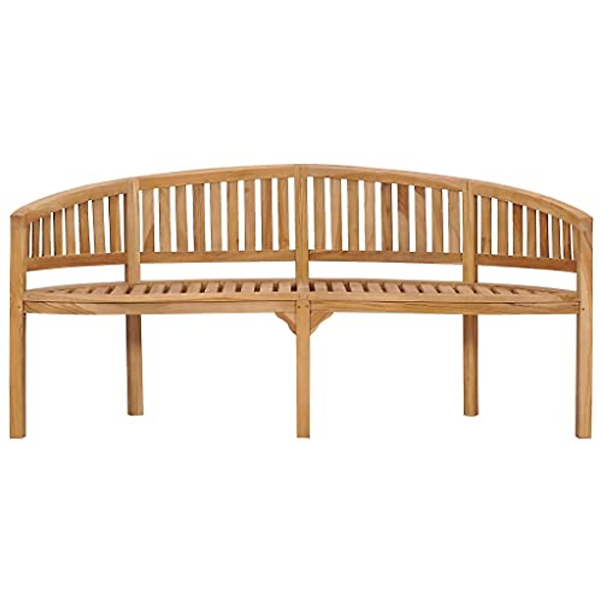 Modern Style,Banana Bench,Patio Bench,Garden Bench,Park Bench,Outdoor Bench, Front Porch Chair,with Backrest and Armrests,for Garden,Patio,Porch, Poolside,Balcony,Lawn,Park,Deck, 70.9"Solid Teak Wood