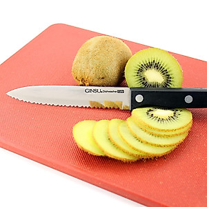 GINSU Kiso 4.5" Utility Knife, Black - Dishwasher Safe and Always Sharp