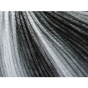 Black, Grey, White Picasso Fuzzy with Subtle Sheen Yarn, Polyester, Acrylic Blend 50 gram 125 Yards