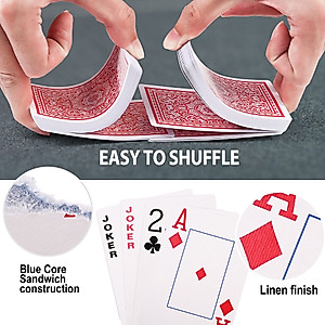 LotFancy Playing Cards, Large Print, 12 Decks of Cards (6 Black 6 Red), Jumbo Index, Poker Size, for Texas Hold'em, Blackjack, Euchre Cards Games