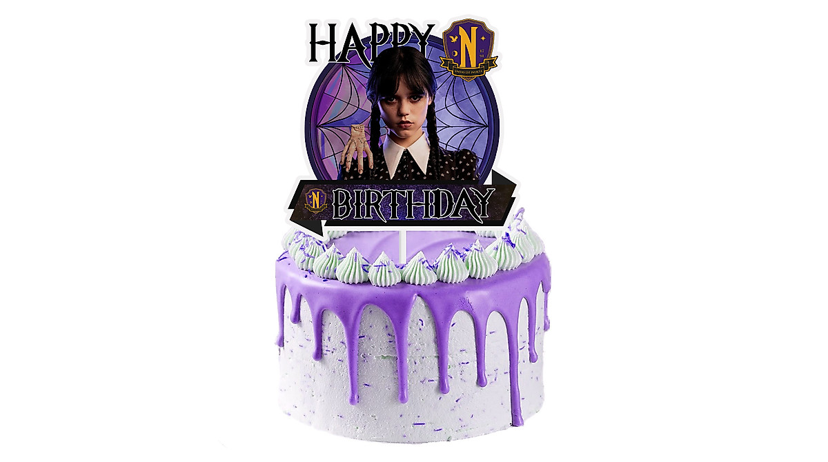Wednesday Birthday Cake Topper for Horror Party
