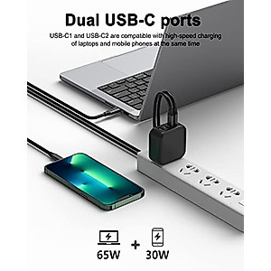 100W USB C Wall Charger, PD 3.0 PPS 4-Port GaN Super Fast Charger Type C Charging Station Foldable Power Adapter Travel Charger Block for MacBook Pro Air, iPhone 13, iPad Samsung Pixel Lenovo HP Dell