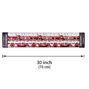 RUSPEPA Christmas Wrapping Paper-Red and White Paper with a Metallic foil Shine-Christmas Elements Collection-4 Roll-30Inch X 10Feet Per Roll