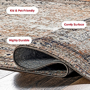 nuLOOM Fringed Performance Indoor Area Rug, Power Loomed, Easy Clean, Durable, Non-Shed, 8' x 10', Charvi Multi