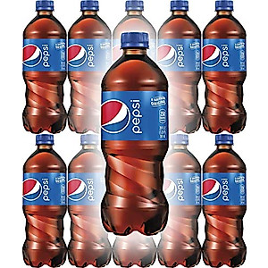 Pepsi Soda, 20oz Bottle (Pack of 10, Total of 200 Fl Oz)