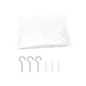 Yuhoo Toy Hammock, Stuffed Animal Storage Hammock, Stuffed Animal Net with Hanging Hooks, Plush Toy Hanging Organizer, Fordable Corner Sling Organizer for Playroom Bedroom Bathroom(White)