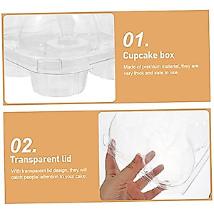 Zerodeko 30 pcs Four piece cake box mini containers clear container with lid mini paper cups transparent cupcake holders cake containers with lids muffin gifts carriers egg tart container