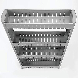 mDesign Portable Slim Plastic Rolling Laundry Utility Cart, Storage Organizer Trolley - Easy-Glide Wheels and 4 Heavy-Duty Shelves, for Laundry, Utility Room, Kitchen or Pantry Storage - Gray