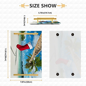 Christmas Sock on Palm Tree Bathroom Vanity Tray for Countertop Decorative Trays with Handles Acrylic Hand Towel Tray for Living Room Kitchen Dresser Tops Home Decor