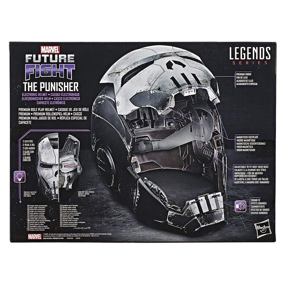 Hasbro Pulse Marvel Legends Gamerverse Series Standard Size LED Light Up Iron Man War Machine Inspired Electronic Helmet, The Punisher