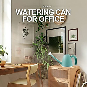 Watering Can for Indoor and Outdoor Plants 1/2 Gallon Plastic, Long Spout with Detachable Shower Spray Head, Water Can for Plants, Garden, Flower, Office(2.0L Blue) by WhaleLife