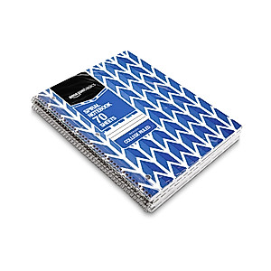 Amazon Basics College Ruled Wirebound Spiral Notebook, 70-Sheet - 5-Pack, Assorted Solid Colors