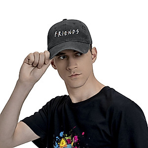 Waldeal Women's Finesse Friends Baeball Hats Embroidered Plain Ball Cap Dad Hat Adjustable Denim Black