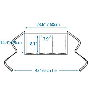 BOHARERS 3 Pack Server Aprons With 3 Pockets, Oil & Waterproof Waitress Waiter Short Half Waist Apron