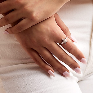 RS Pure by Ross-Simons 0.10 ct. t.w. Diamond Star Ring in Sterling Silver. Size 7