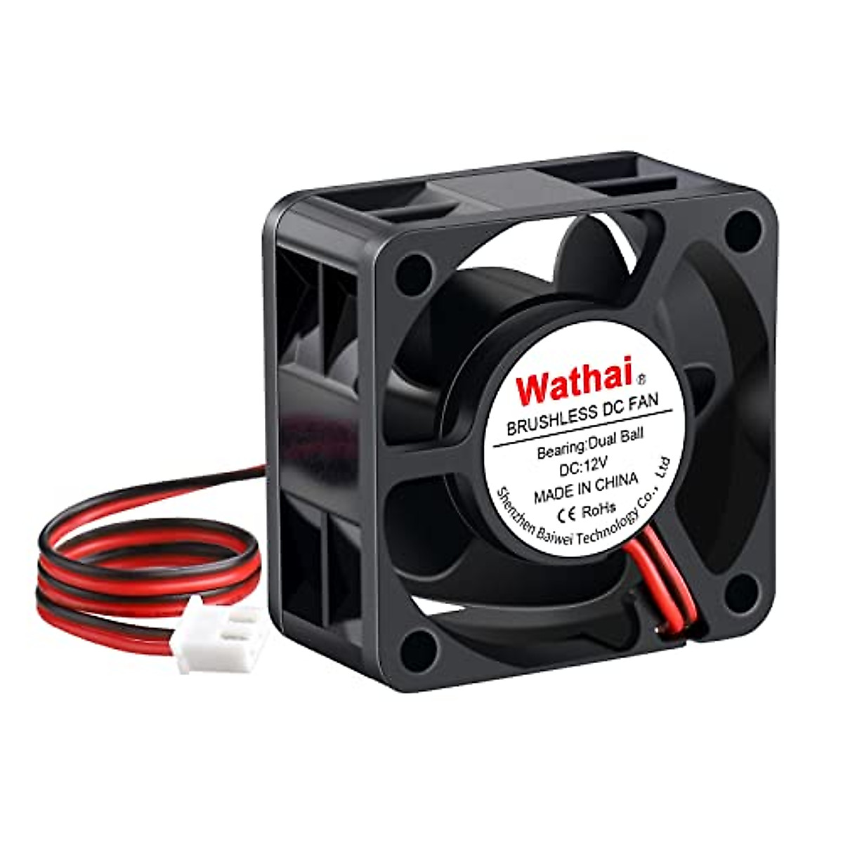 Wathai 40mm x 20mm 12V Dual Ball Bearing DC Brushless Cooling Fan for 12 Volt PSU Replacment, DIY Small Electronic Equipment Cooling