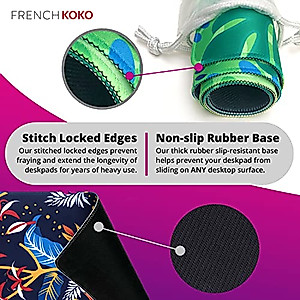 French Koko Large Mouse Pad, Long Desk Mat Keyboard Pad Desktop Accessories Home School College Decor Supplies Pretty Mousepad Big Computer Office Essentials Women Girls XL Cute Modern Marble