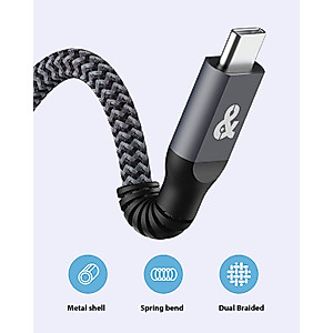 ANDNOVA USB C to USB C 3.1 Gen 2 Cable (100W 5A 20Gbps-3.3Ft) USB C Video Cable, Type C Fast Charging Compatible with iPhone 16 MacBook Air Pro M1 Pro Max, 4k 60Hz 2k 165/144/120Hz Display Monitor