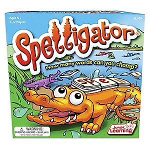 Junior Learning Spelligator Word Building Game, Ages 5-9, Phonemic Awareness, 75 Letter Tiles