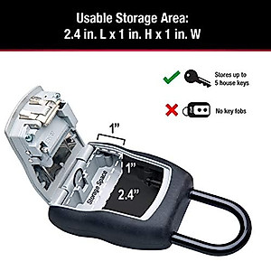 Master Lock Key Lock Box, Outdoor Lock Box for House Keys, Key Safe with Combination Lock, 5 Key Capacity, 5400EC