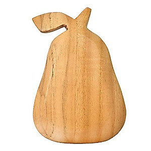 Cute Fruity Pear Carved Teak Wood Snack Plate | Wooden Fruit Platter Tray Home Décor | Kitchen Living Room Modern Home Decoration