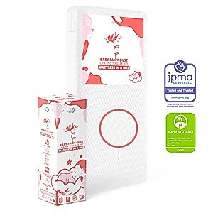 Dream On Me Baby Fairy 5” Foam Crib & Toddler Bed Mattress in a Box, White I Greenguard Gold Certified I JPMA Certified