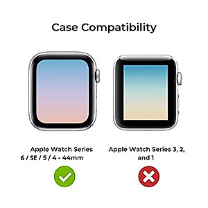 elkson Compatible with Apple Watch 44mm Bumper Case, Quattro Series Rugged Case for Apple Watch SE 2 and iWatch Series 6 5 4, Military Grade Durable Protective Cover, Flexible Shock Proof, White