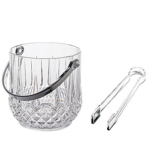 DOITOOL Champagne Bucket with Handle and Ice Tong - Wine Cooler Bucket Clear Ice Buckets for Parties - Portable Wine Chiller Bucket Acrylic Ice Bucket for Champagne or Beer Bottle