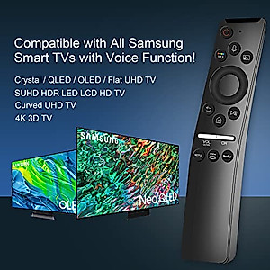 ZYK New Replacement for Samsung Smart TV Remote Universal Remote for Samsung TV with Voice Function Compatible with Samsung Crystal UHD QLED LCD Curved 4K 8K Smart TVs with Netflix, Prime Video, hulu