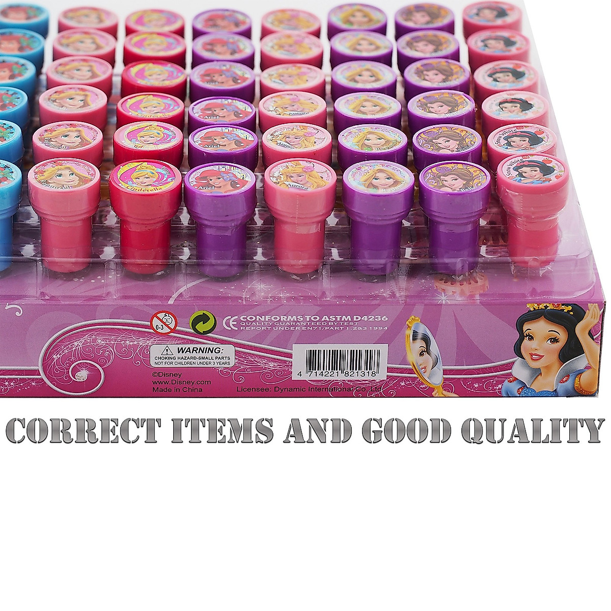 Princess Disney 10 Assorted Self Inking Stampers Party Favor