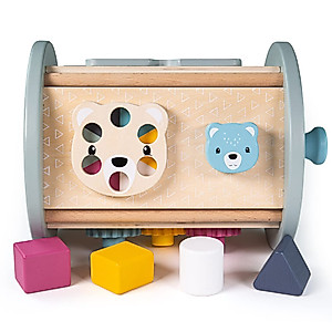 Bigjigs Toys, FSC Certified Rolling Activity Centre, Wooden Toys, Baby Activity Centres, Wooden Shape Sorter, Toddler Toys, Baby Toys, Baby Wooden Toys, Wooden Activity Cube for 1 Year Olds