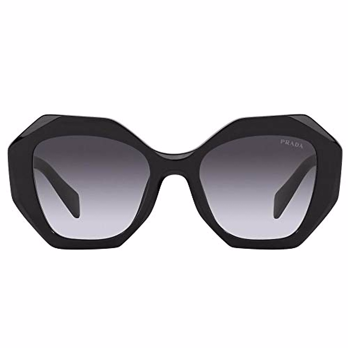 Prada PR 16WS 1AB5D1 Black Plastic Geometric Sunglasses Grey Gradient Lens