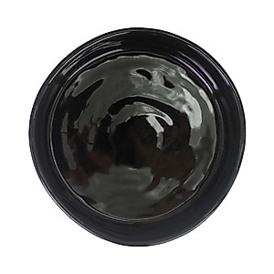 roro Ceramic Stoneware Hand-Molded Glossy Black 8 inch large Salad or Pasta Bowl | Pet Friendly