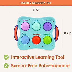 Roo Crew Sensory Toys Learning Tablet 1 - Educational Fidget Toy Set for Kids with Textured Bubbles - 11.5" x 8.25"