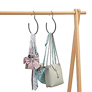 GXLQIJU Belt Ring Hanger Scarf Hangers,Multi-use Hanging Hook Closet Organizer for Belts,Shawls Scarves,Ties,Hat Rack(5 Pack, Black)