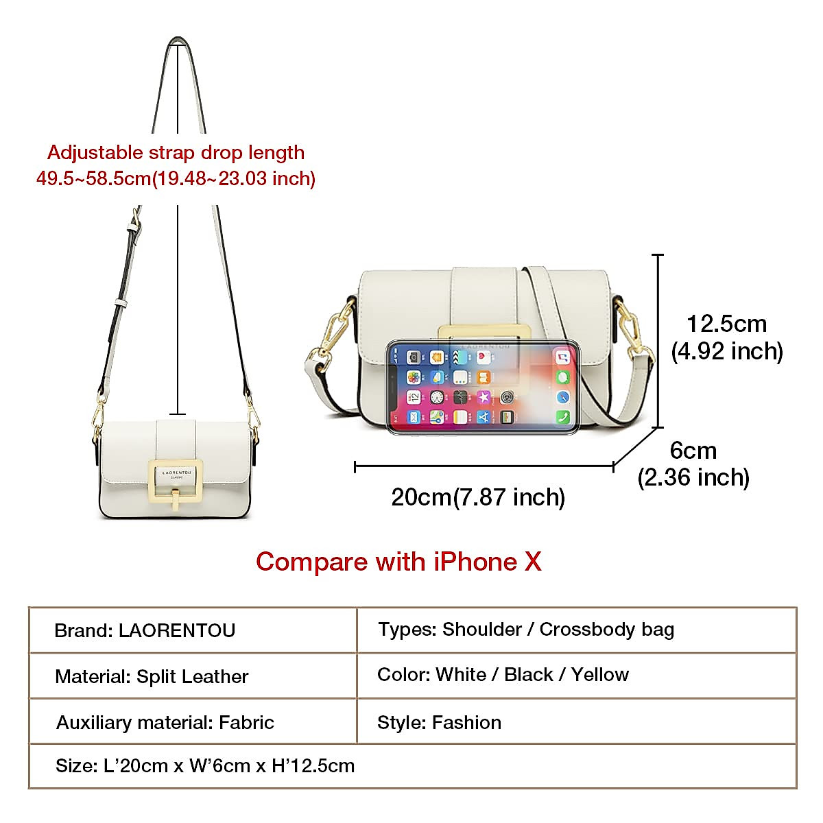 LAORENTOU Cow Leather Crossbody Bag for Women Small Phone Bag Purse Mini Shoulder Bags for Women Clearance