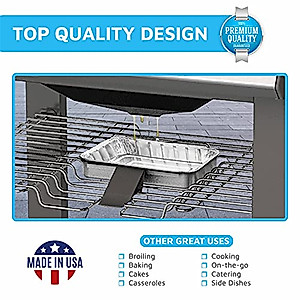 Aluminum Foil Grill Drip Pans - Bulk Pack of Durable Grill Trays – Disposable BBQ Grease Pans – Compatible with Weber Grills - Made in the USA - Also Great for Baking, Roasting & Cooking (Pack of 25)