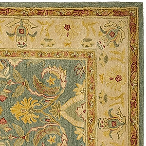 SAFAVIEH Anatolia Collection Area Rug - 8' x 10', Light Blue & Ivory, Handmade Traditional Oriental Wool, Ideal for High Traffic Areas in Living Room, Bedroom (AN544D)