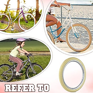 WEEROCK 20 Inch Bicycle Tire,Bike Tyre for 20 Inch Bicycle, BMX, MTB Mountain Bike,Child Kid Bike,Tricycle,Crusier Bicycle,Student Bike, Beige