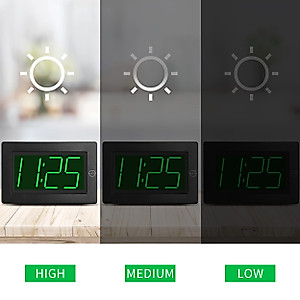 KWANWA Alarm Clock, Wall Clock, Digital Clock, 3" LED Digit Display, Battery Operated, Adjustable Brightness, Auto Night Mode, Auto Alarm Volume Increasing, Wall-Mount & Table-top