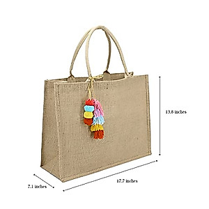 TANOSII Straw Beach Bag For Women Jute Handbag Handmade Woven Tote Bag With Pom Pom Tassel Large Khaki