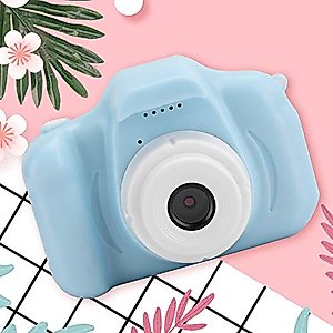 Cartoon Intelligence Kid Mini Photography Camera, Simple Operation Digital Video Camera with Lanyard, for Children of All Ages (Blue - general clear version)