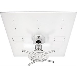 Amer Mounts AMRDCP100KIT Universal Adjustable 2 x 2 feet Drop Ceiling Projector Mount, Suspended Drop-in Ceiling Projection Mounting Kit, White