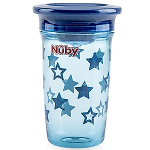 Nuby Tritan No Spill 360 Degree Printed Wonder Cup, Prints May Vary, 1pk