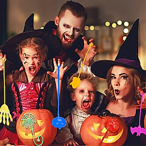Vellibring 48 PCS Halloween Sticky Hands Party Favors for Kids Stretchy Sticky Toys Bulk for Halloween Treats Goodie Bag Stuffers Fillers Classroom Exchange Prizes