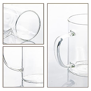 HAKEEMI Glass Coffee Mugs Set of 8, 15 oz Clear Coffee Cups with Handles for Latte, Mocha, Cappuccino, Espresso, Hot/Cold Beverages, Tea